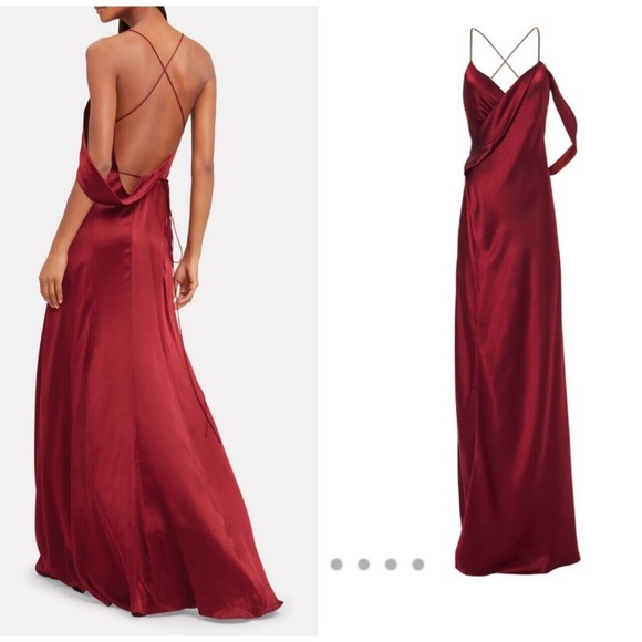Michelle Mason | Dresses | Michelle Mason Red Burgundy Silk Dress ...
